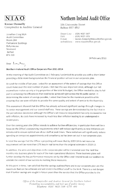 Welcome to the Northern Ireland Assembly - Audit Committee Report on ...